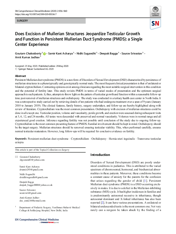 (PDF) Does Excision of Mullerian Structures Jeopardize Testicular ...
