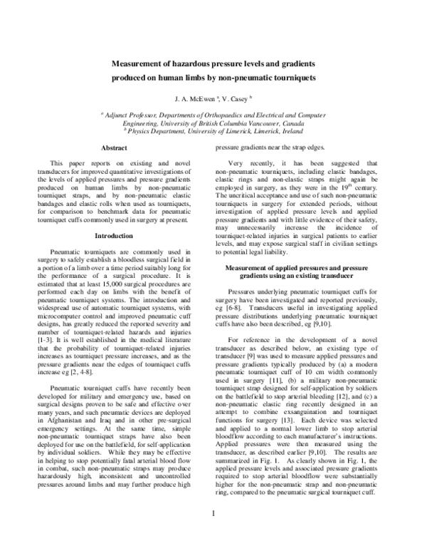 (PDF) Measurement of Hazardous Pressure Levels and Gradients Produced ...