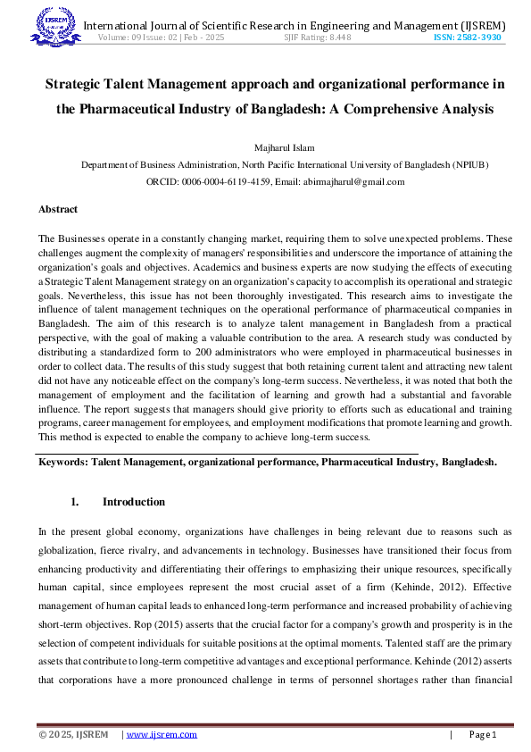 (PDF) Strategic Talent Management approach and organizational ...