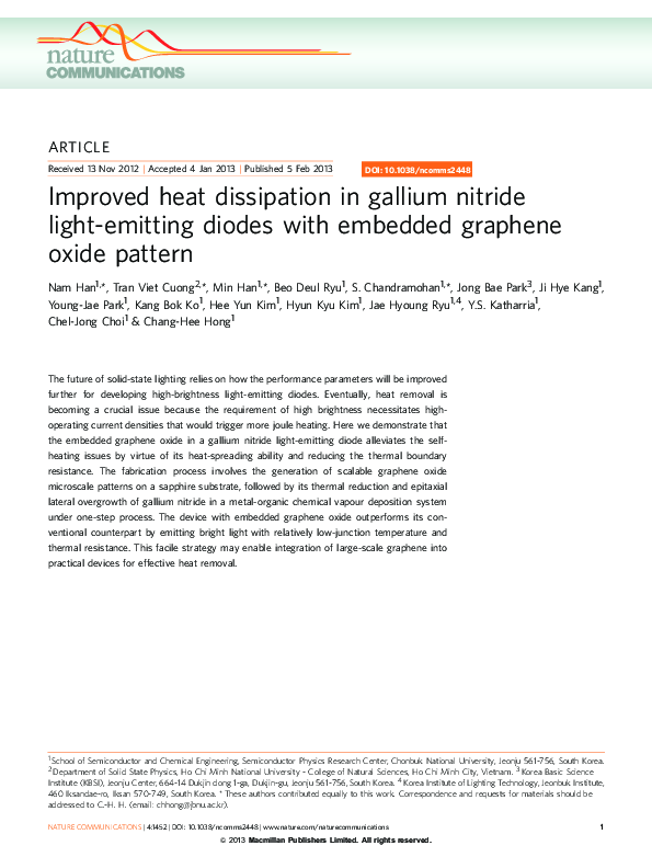 (PDF) Improved heat dissipation in gallium nitride light-emitting ...