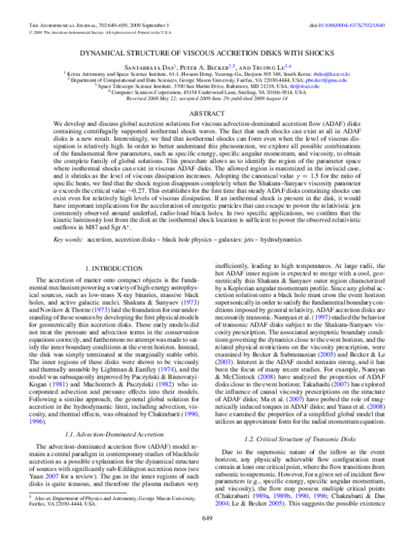 (PDF) Dynamical Structure of Viscous Accretion Disks with Shocks