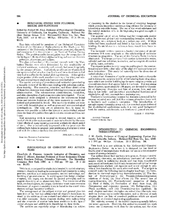(PDF) Introduction to chemical engineering thermodynamics