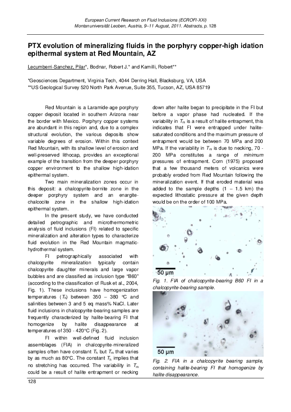 (PDF) PTX evolution of mineralizing fluids in the porphyry copper-high ...