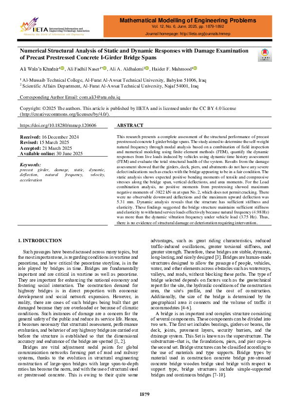 (PDF) Numerical Structural Analysis of Static and Dynamic Responses with Damage Examination of ...