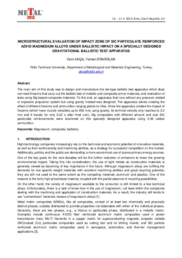 (PDF) Microstructural Evaluation of Impact Zone of Sic Particulate ...