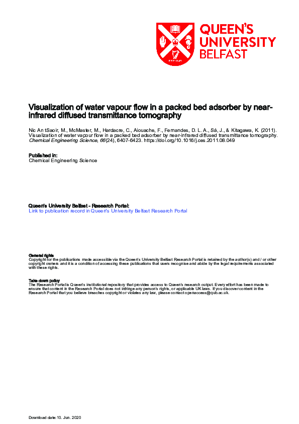(PDF) Visualization of water vapour flow in a packed bed adsorber by ...