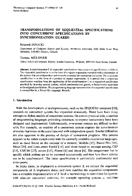 (PDF) Transformations of sequential specifications into concurrent ...