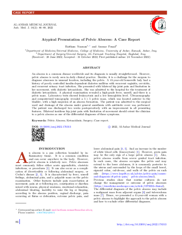 (PDF) Atypical Presentation of Pelvic Abscess: A Case Report