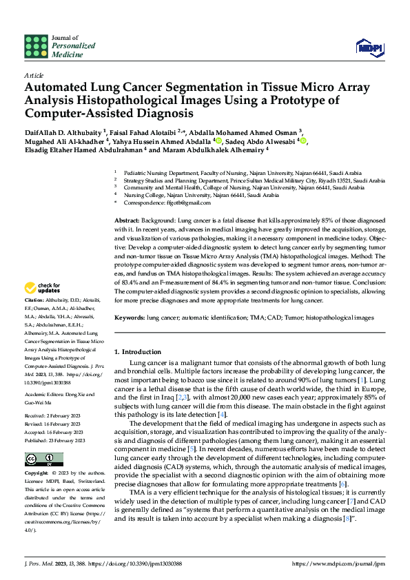 (PDF) Automated Lung Cancer Segmentation in Tissue Micro Array Analysis ...