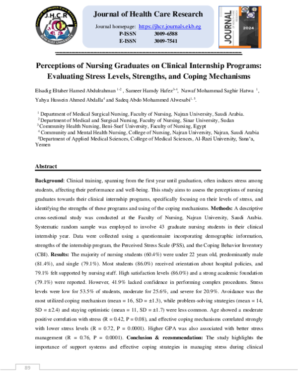 (PDF) Perceptions of Nursing Graduates on Clinical Internship Programs ...