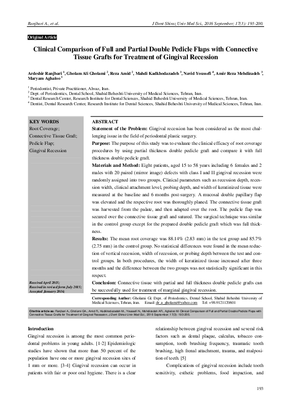 (PDF) Clinical Comparison of Full and Partial Double Pedicle Flaps with ...