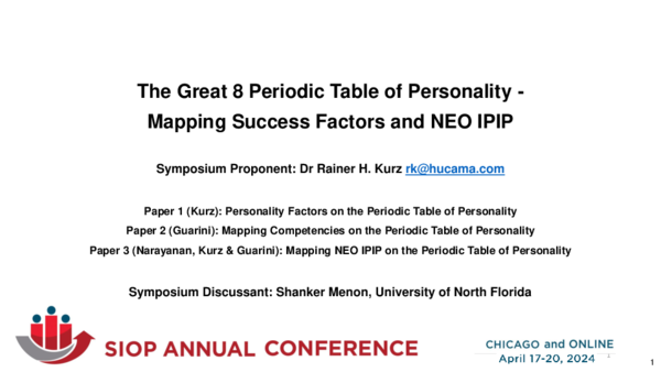 (PDF) Symposium: The Great 8 Periodic Table of Personality -Mapping ...