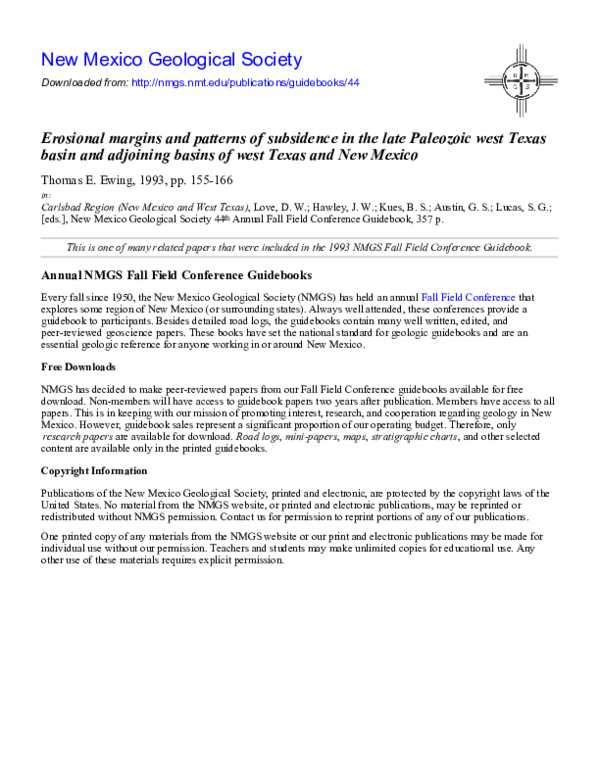 (PDF) Erosional margins and patterns of subsidence in the late ...