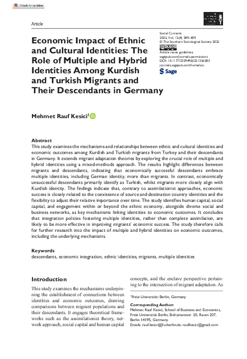 (PDF) Economic Impact of Ethnic and Cultural Identities: The Role of ...