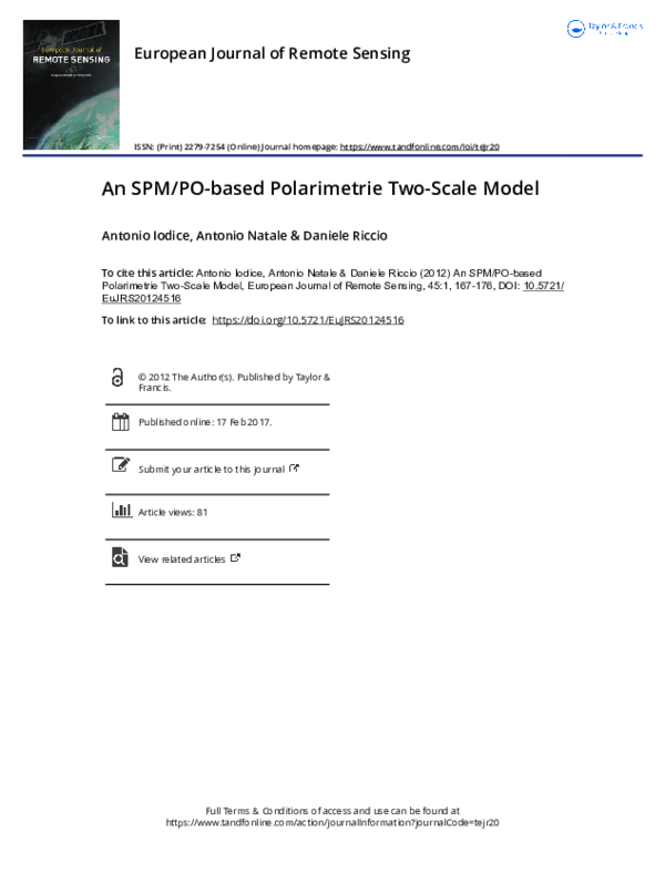 (PDF) An SPM/PO-based Polarimetric Two-Scale Model