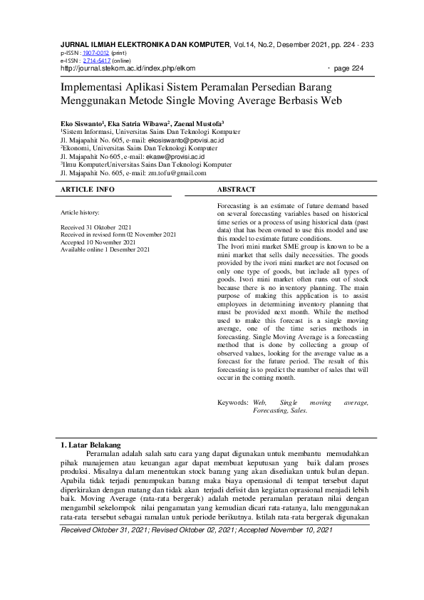 (PDF) Implementasi Aplikasi Sistem Peramalan Persedian Barang ...