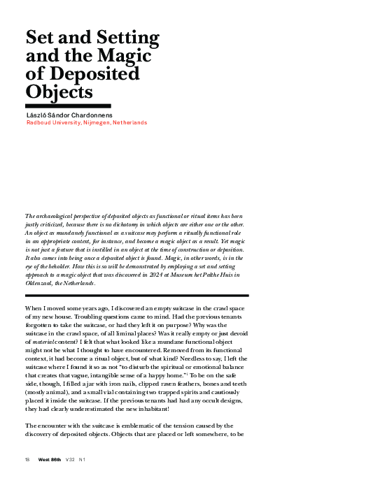 (PDF) Set and Setting and the Magic of Deposited Objects