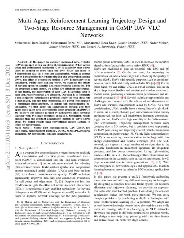 (PDF) Multi-Agent Reinforcement Learning Trajectory Design and Two-Stage Resource Management in ...