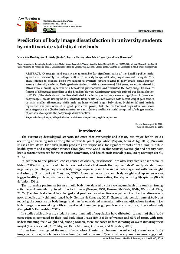 (PDF) Prediction of body image dissatisfaction in university students ...