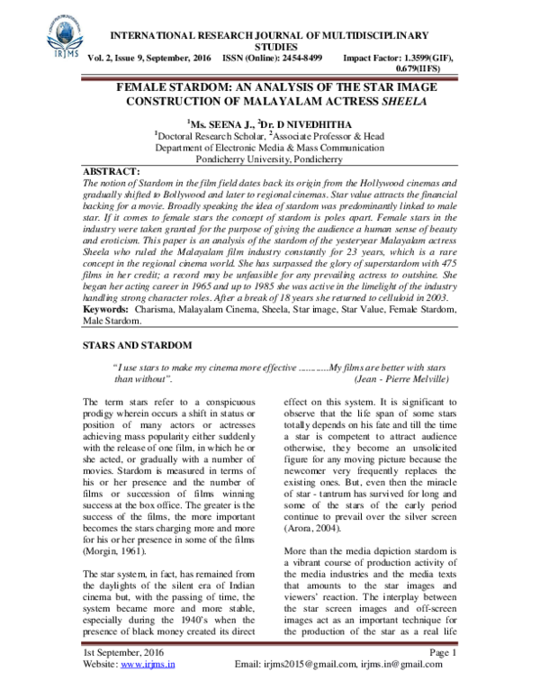 (PDF) Female Stardom: An Analysis of the Star Image Construction of ...