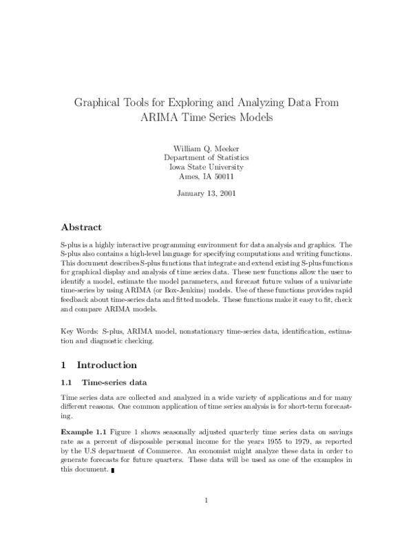 (PDF) Graphical Tools for Exploring and Analyzing Data From ARIMA Time ...