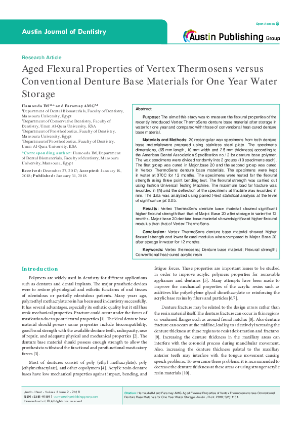 (PDF) Aged Flexural Properties of Vertex Thermosens versus Conventional ...