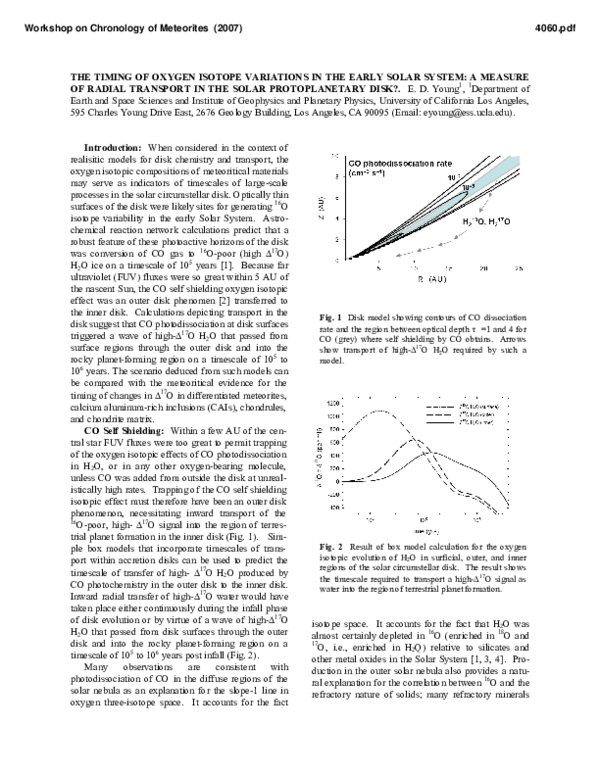 (PDF) The Timing of Oxygen Isotope Variations in the Early Solar System ...