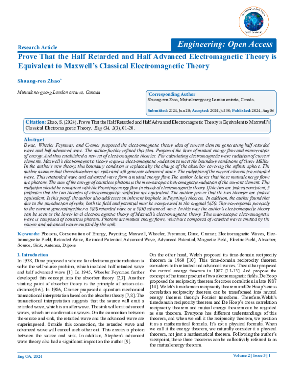 (PDF) Prove That the Half Retarded and Half Advanced Electromagnetic ...