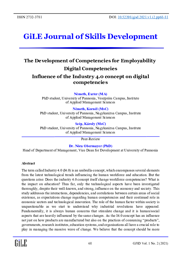 (PDF) Development of Competencies for Employability Digital Competencies