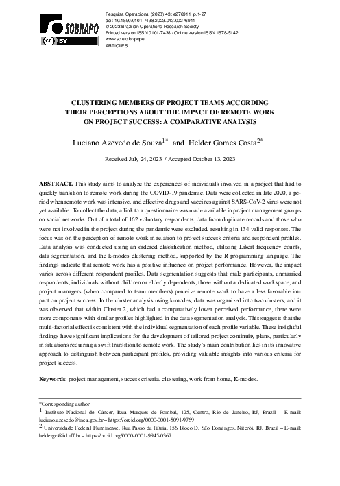 (PDF) Clustering Members of Project Teams According Their Perceptions ...