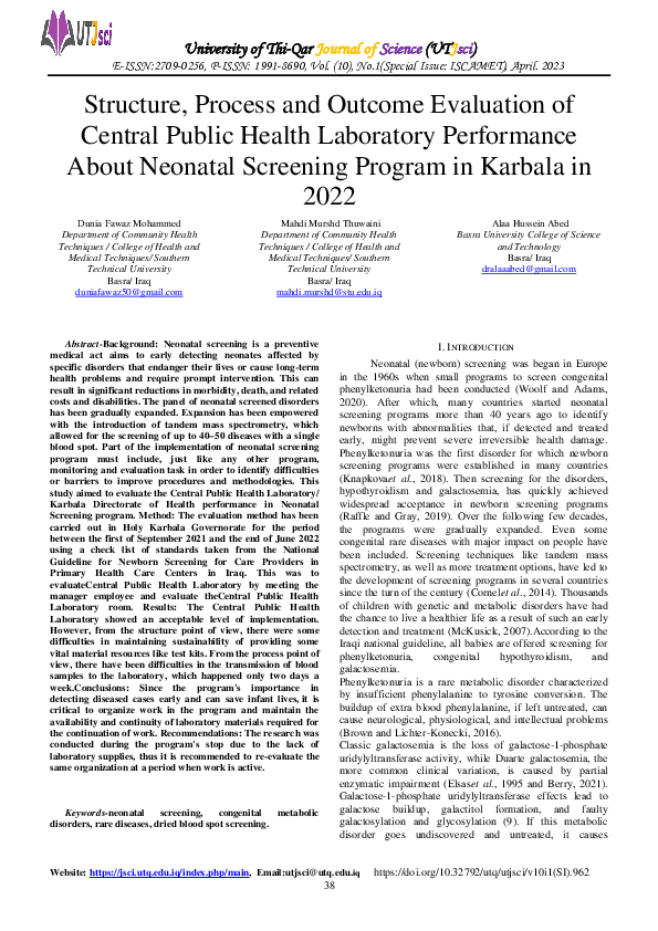 (PDF) Structure, Process and Outcome Evaluation of Central Public Health Laboratory Performance ...