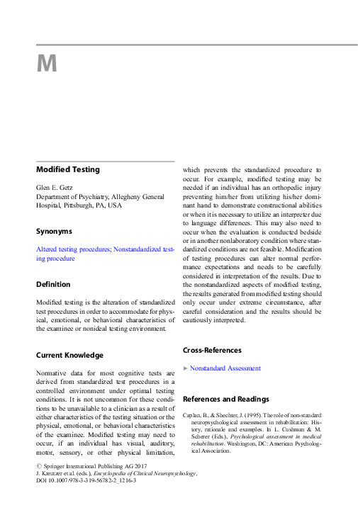 (PDF) Modified Testing