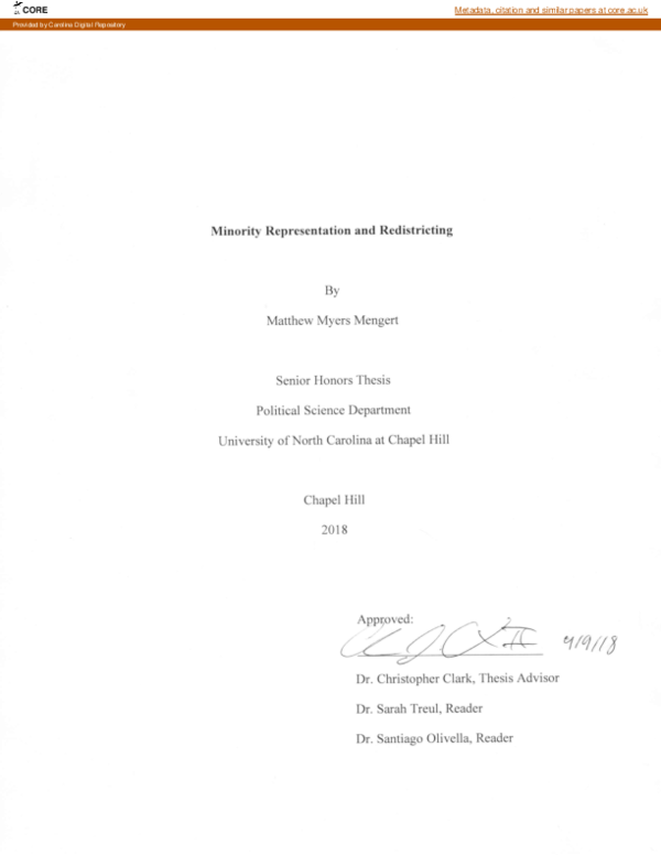 (PDF) Minority Representation and Redistricting