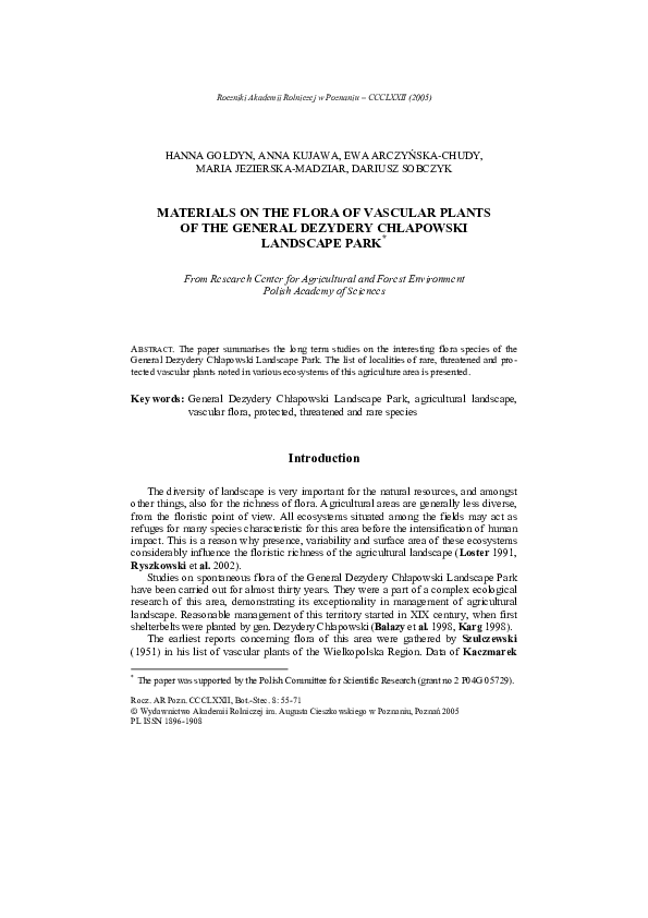 (PDF) Materials on the Flora of Vascular Plants of the General Dezydery ...