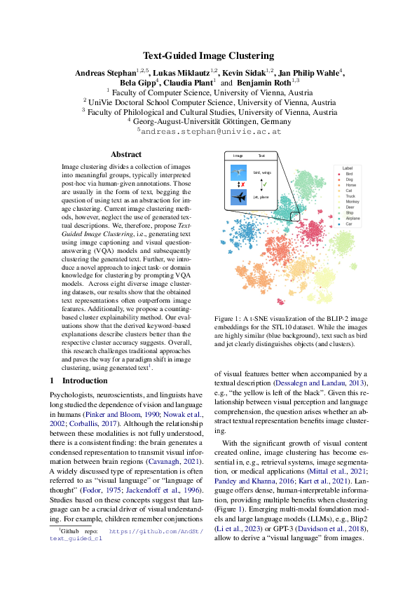 (PDF) Text-Guided Image Clustering