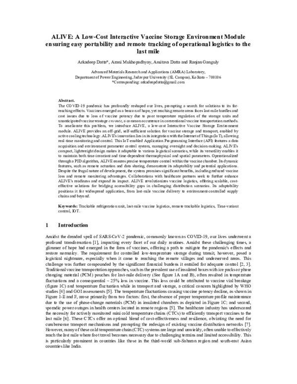(PDF) ALIVE: A Low-Cost Interactive Vaccine Storage Environment Module ...