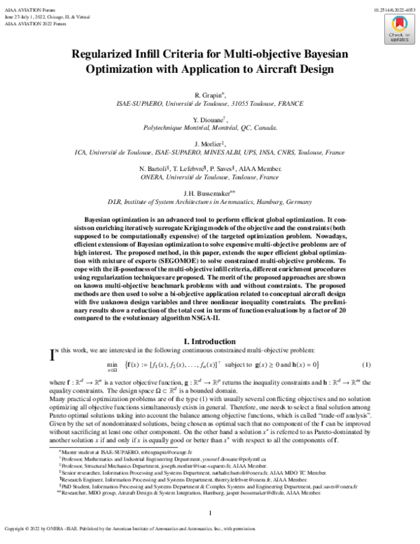 (PDF) Regularized Infill Criteria for Multi-objective Bayesian Optimization with Application to ...