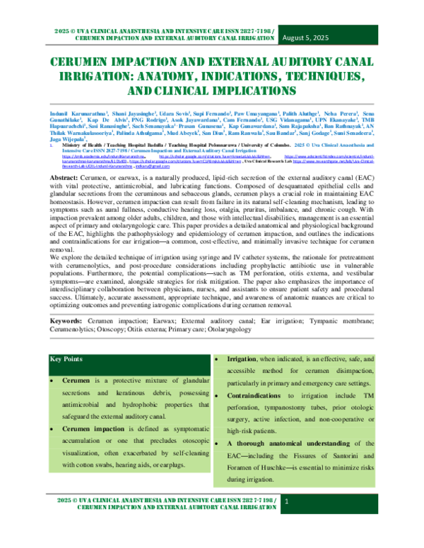 (PDF) Cerumen Impaction and External Auditory Canal Irrigation Anatomy ...