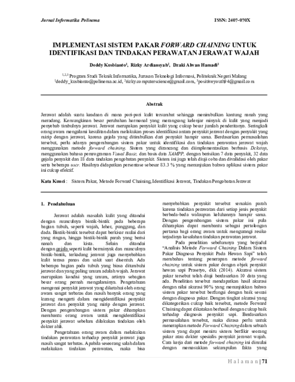 (PDF) Implementasi Sistem Pakar Forward Chaining Untuk Identifikasi Dan ...