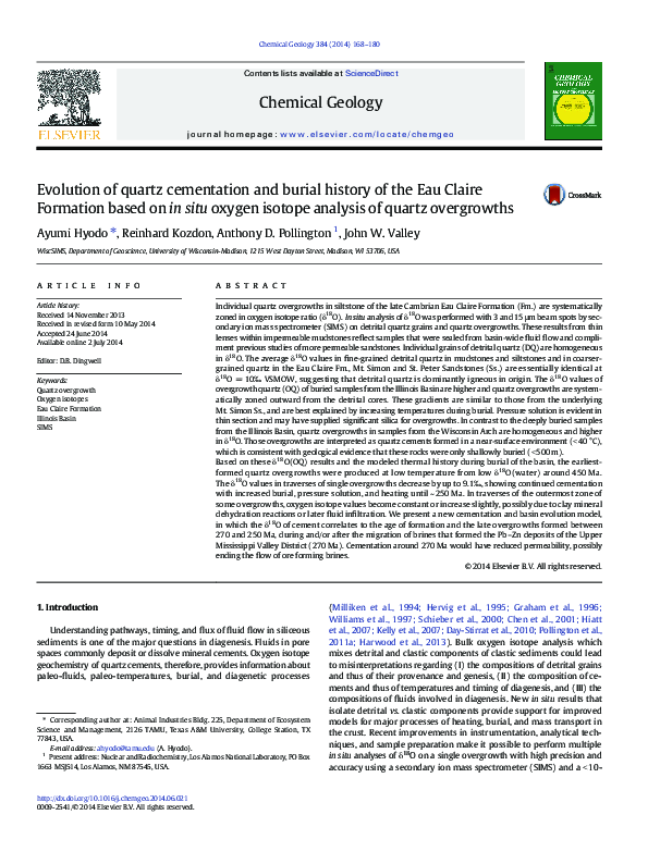 (PDF) Evolution of quartz cementation and burial history of the Eau ...
