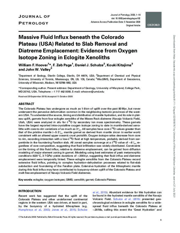(PDF) Massive Fluid Influx beneath the Colorado Plateau (USA) Related ...