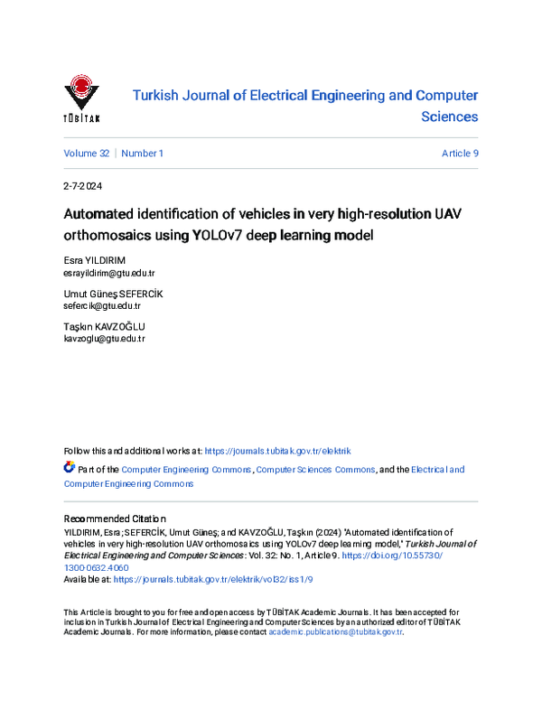 (PDF) Automated identification of vehicles in very high-resolution UAV orthomosaics using YOLOv7 ...