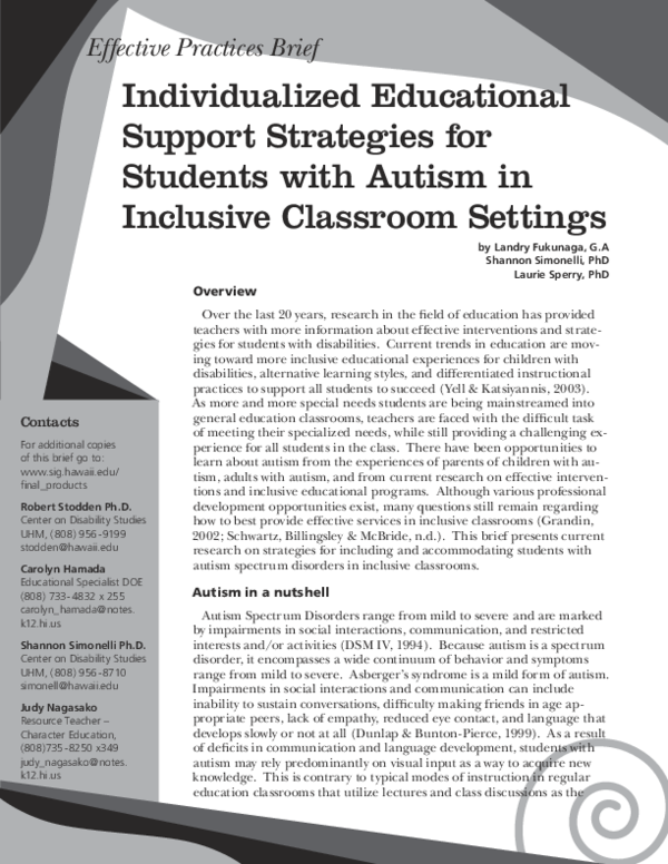 (PDF) Individualized Educational Support Strategies for Students with ...