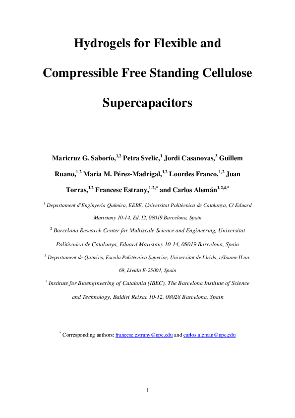 (PDF) Hydrogels for flexible and compressible free standing cellulose ...