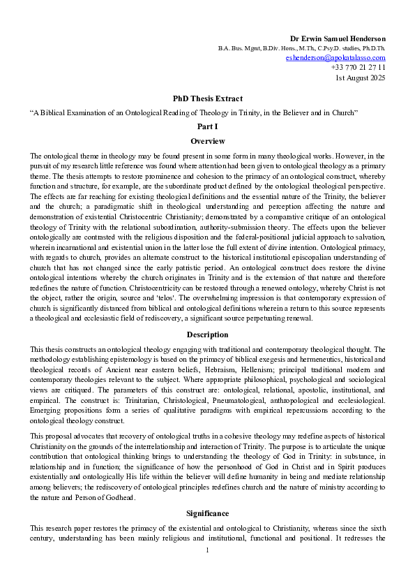 (PDF) Abstract "A Biblical Examination of an Ontological Reading of ...