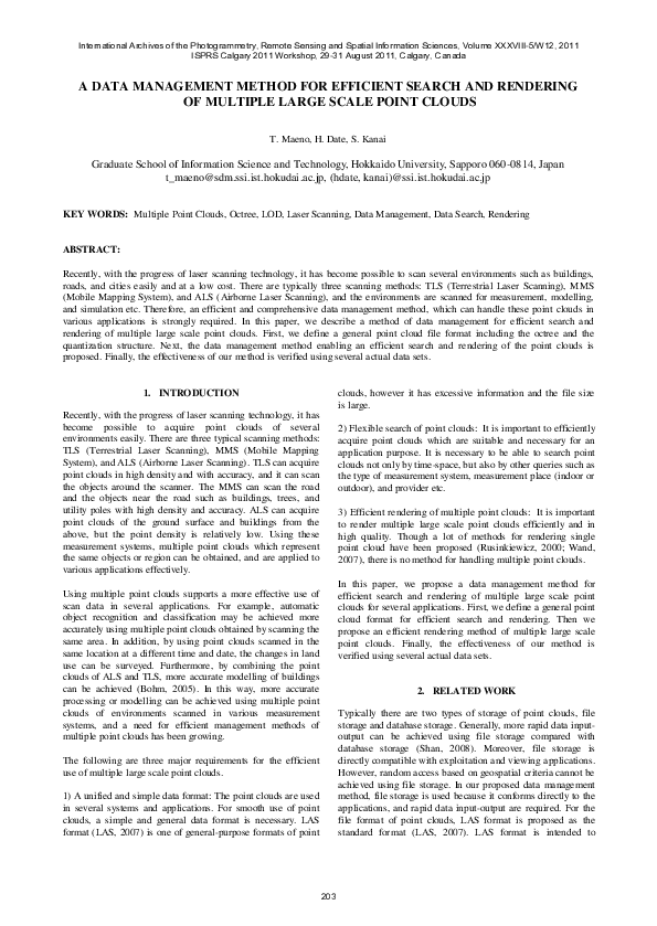 (PDF) A Data Management Method for Efficient Search and Rendering of ...
