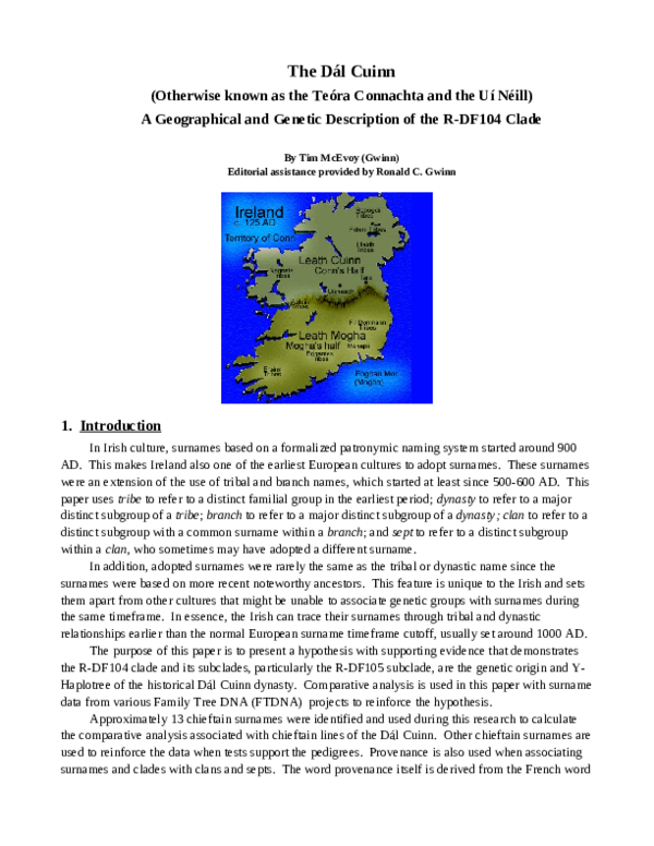 (PDF) The Dál Cuinn (Otherwise known as the Teóra Connachta and the Uí ...