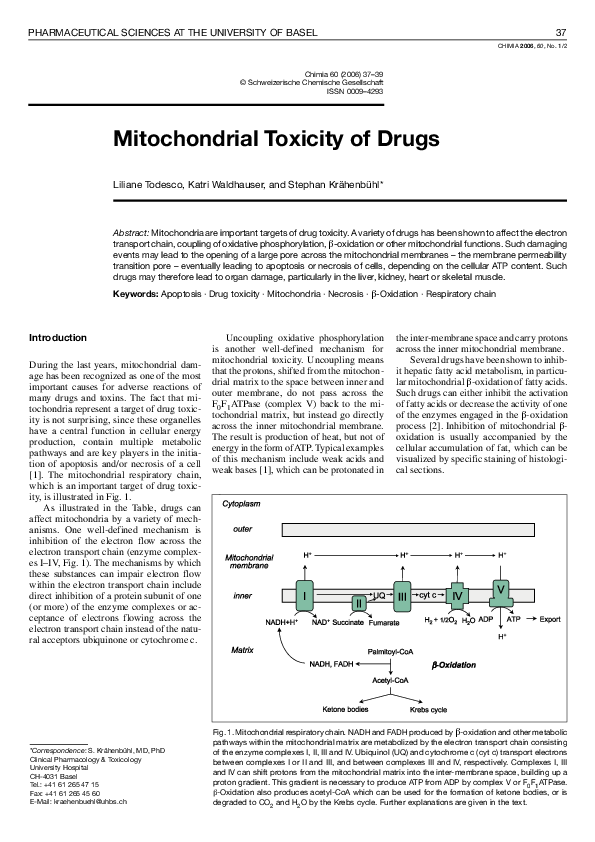 (PDF) Mitochondrial Toxicity of Drugs