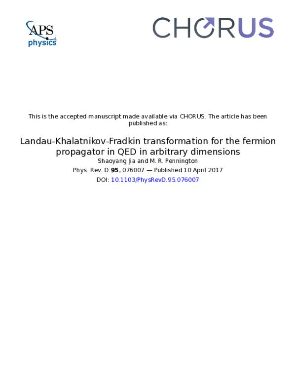 (PDF) Landau-Khalatnikov-Fradkin transformation for the fermion ...
