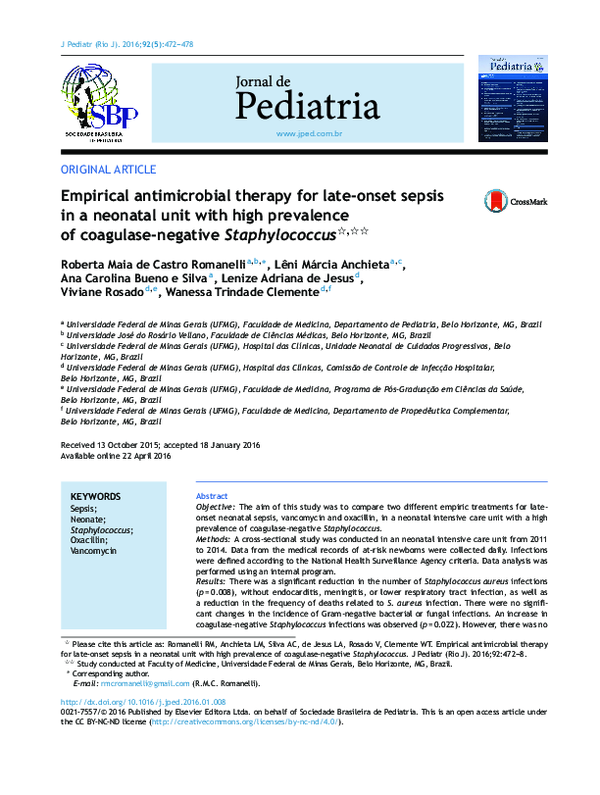 (PDF) Empirical antimicrobial therapy for late-onset sepsis in a ...